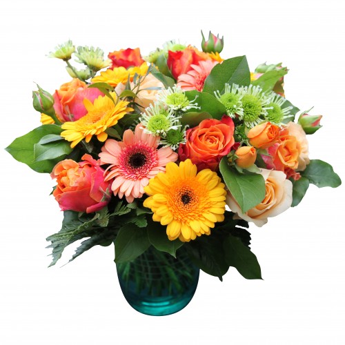 Blomsterbuket i Dejlige Varme Farver